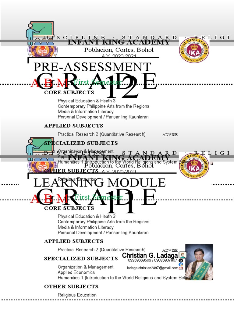 Grade 12 ABM First Semester Modules | PDF | Career & Growth | Self ...