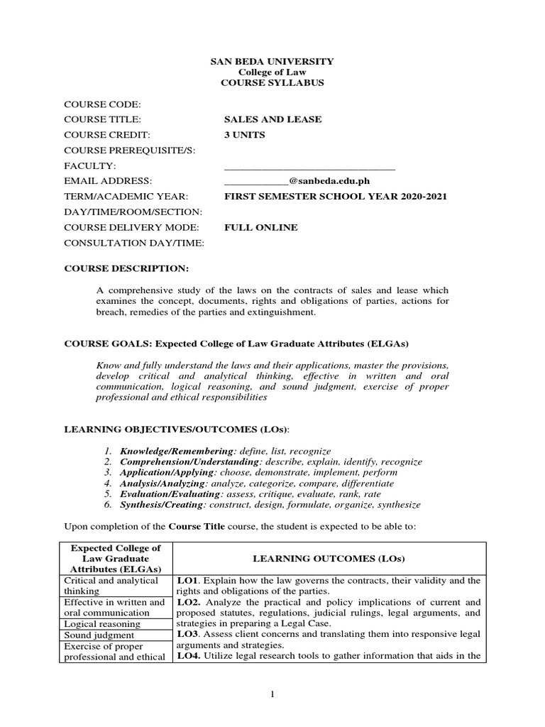 Sales Syllabus PDF | PDF | Textbook | Test (Assessment)