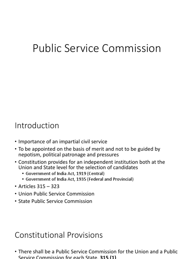 An Overview of the Constitutional Provisions Regarding Public Service ...