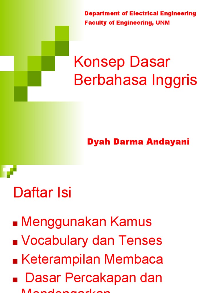Konsep Dasar Bahasa Inggris | PDF