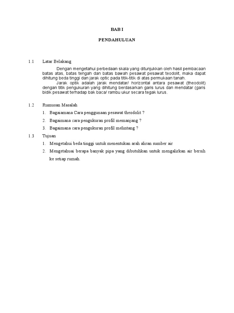 Makalah Profil Memanjang Dan Melintang | PDF
