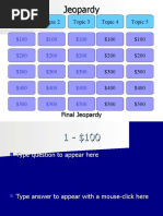 Jeopardy Game Score Sheet | PDF