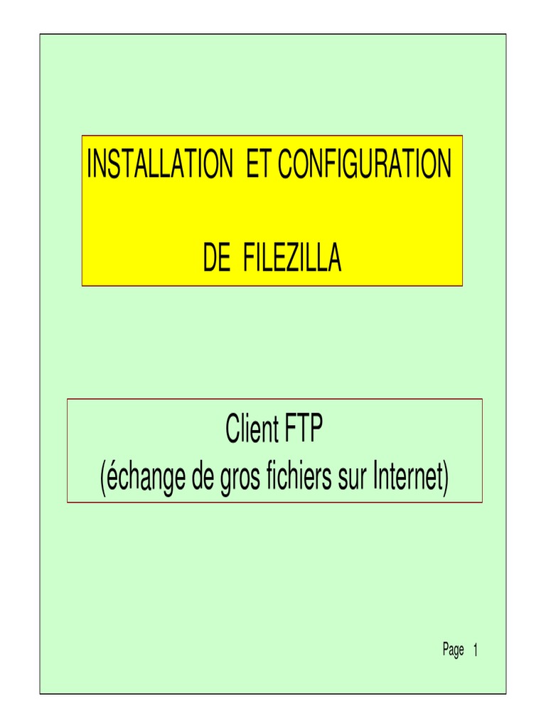 Installation Configuration Filezilla | PDF | Protocole de transfer de fichier | Fournisseur d ...