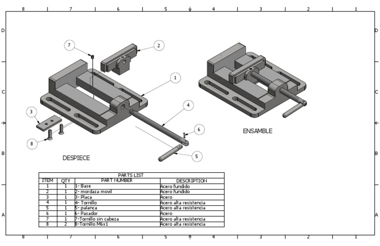 Plano Ensamble y Despiece | PDF