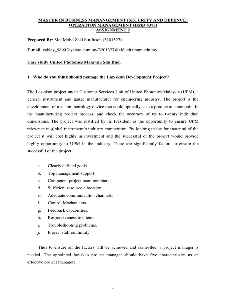 Operation Management Case Study | PDF | Business | Economies