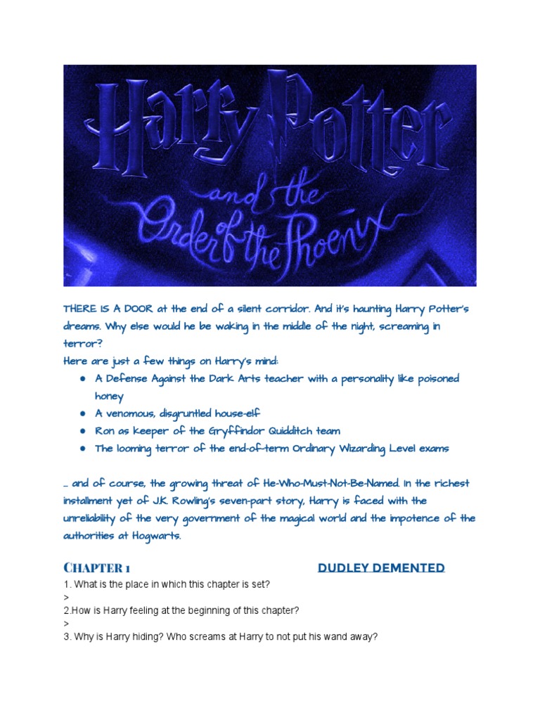 Harry Potter: Order of the Phoenix Summary | PDF | Fictional Universes ...