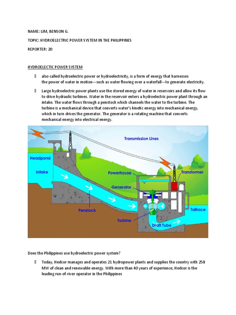 STUDENT 20 Hydroelectric Power System in The Philippines | PDF ...
