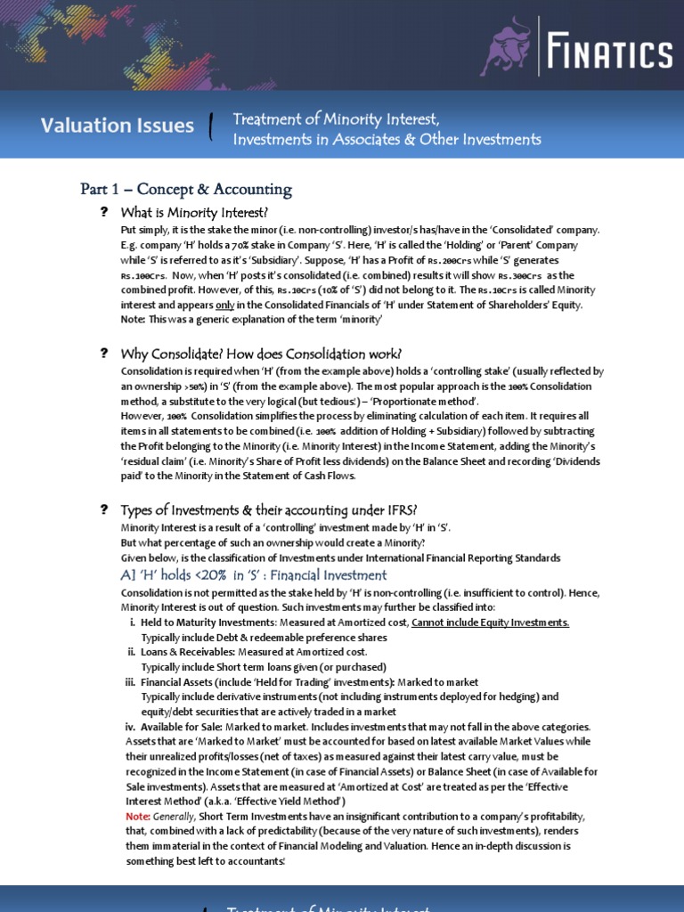 Understanding Minority Interest in Accounting | PDF | Law