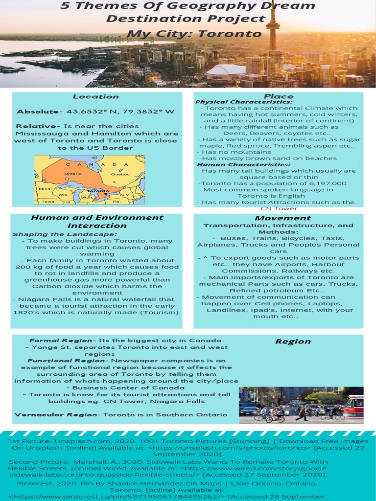 Dream Destination Project 2 | PDF | Toronto | Natural Environment