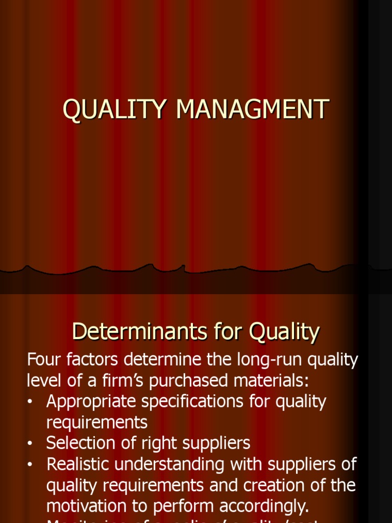 Quality Managment | PDF | Inventory | Quality Assurance