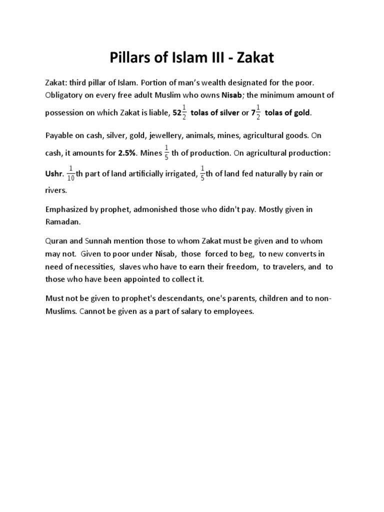 Zakat: The Third Pillar of Islam | PDF | Home & Garden