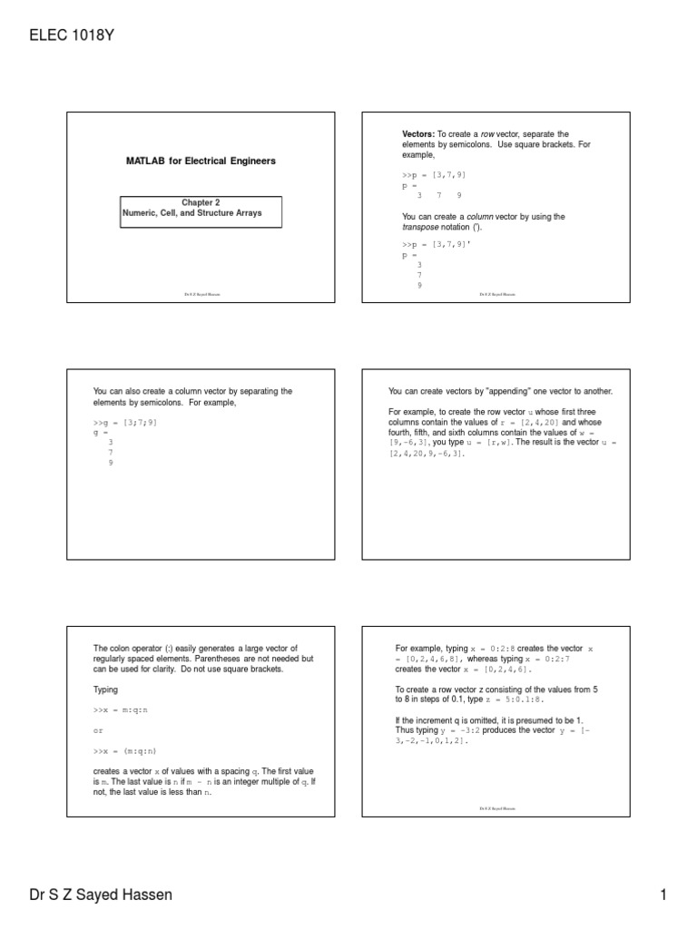 Lecture2 Handout | PDF | Matrix (Mathematics) | Array Data Structure