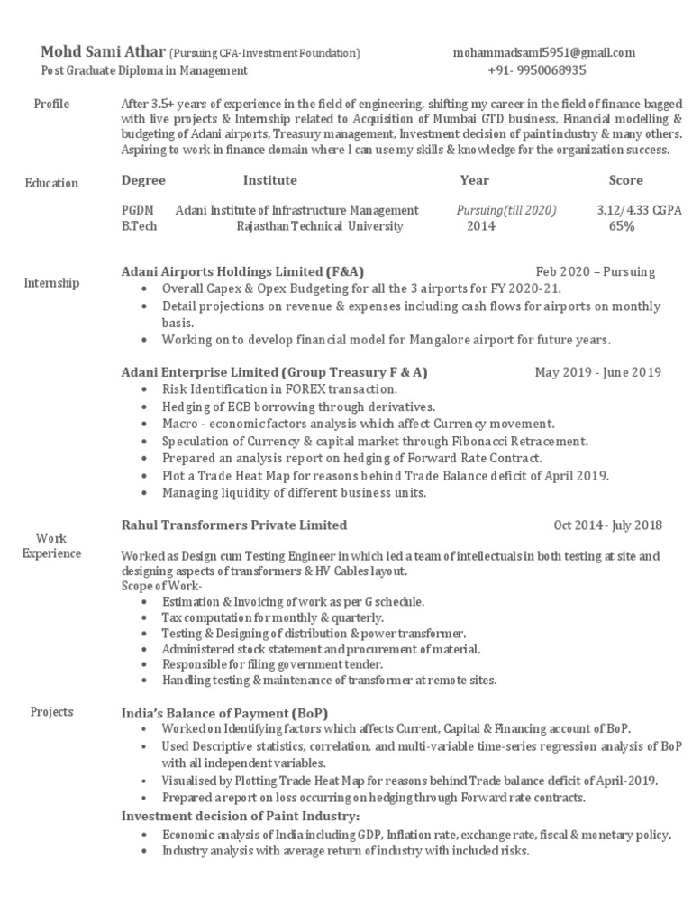 Sami CV PDF | PDF | Mergers And Acquisitions | Financial Capital