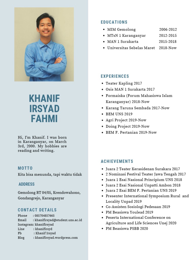 Khanif Irsyad Fahmi: Educations | PDF