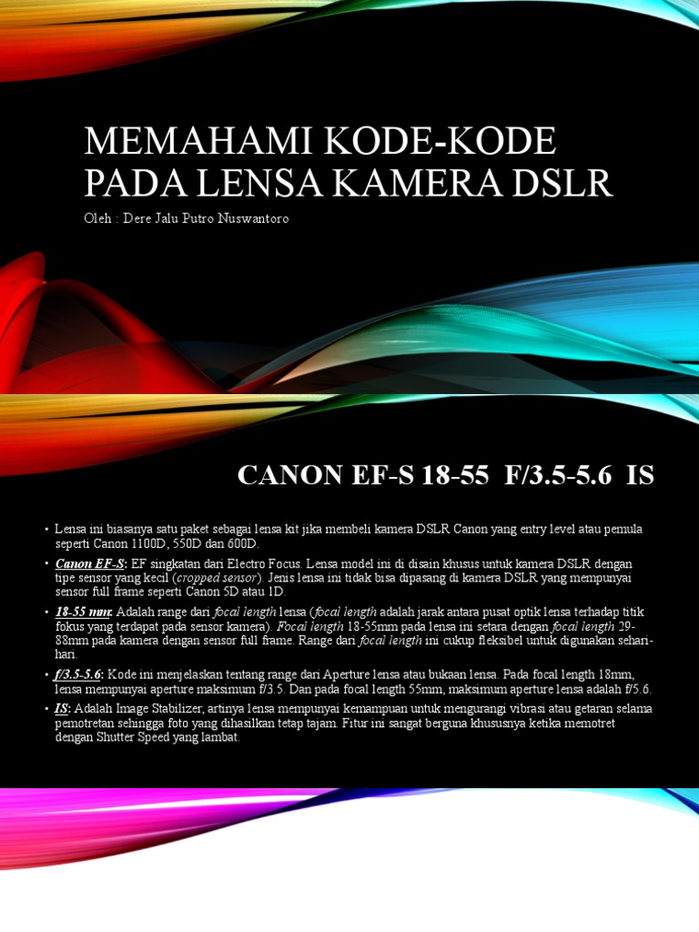 Desain Grafis Percetakan - Memahami Kode-Kode Pada Lensa Kamera DSLR ...