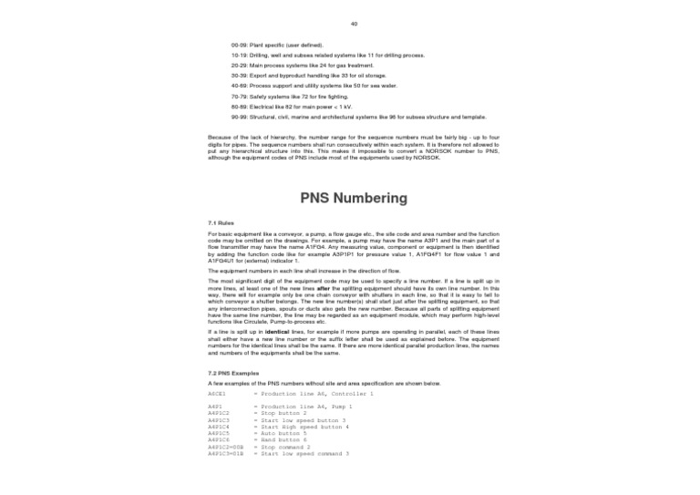 PNS Numbering: 7.1 Rules | PDF | Subsea (Technology) | Pump