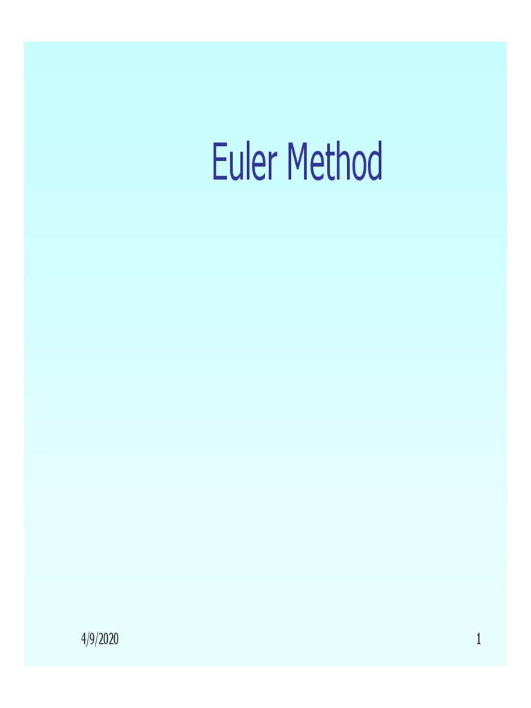 Euler ODE-1 PDF | PDF | Differential Calculus | Equations