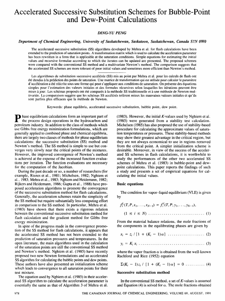 Accelerated Successive Substitution Schemes For Bubble Point And Dew