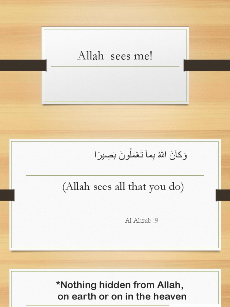 Allah Sees Me! | PDF