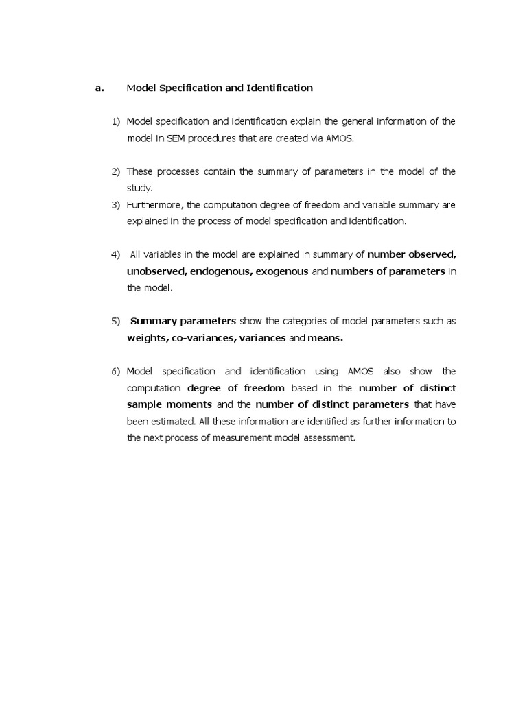 Model Specification and Identification | PDF