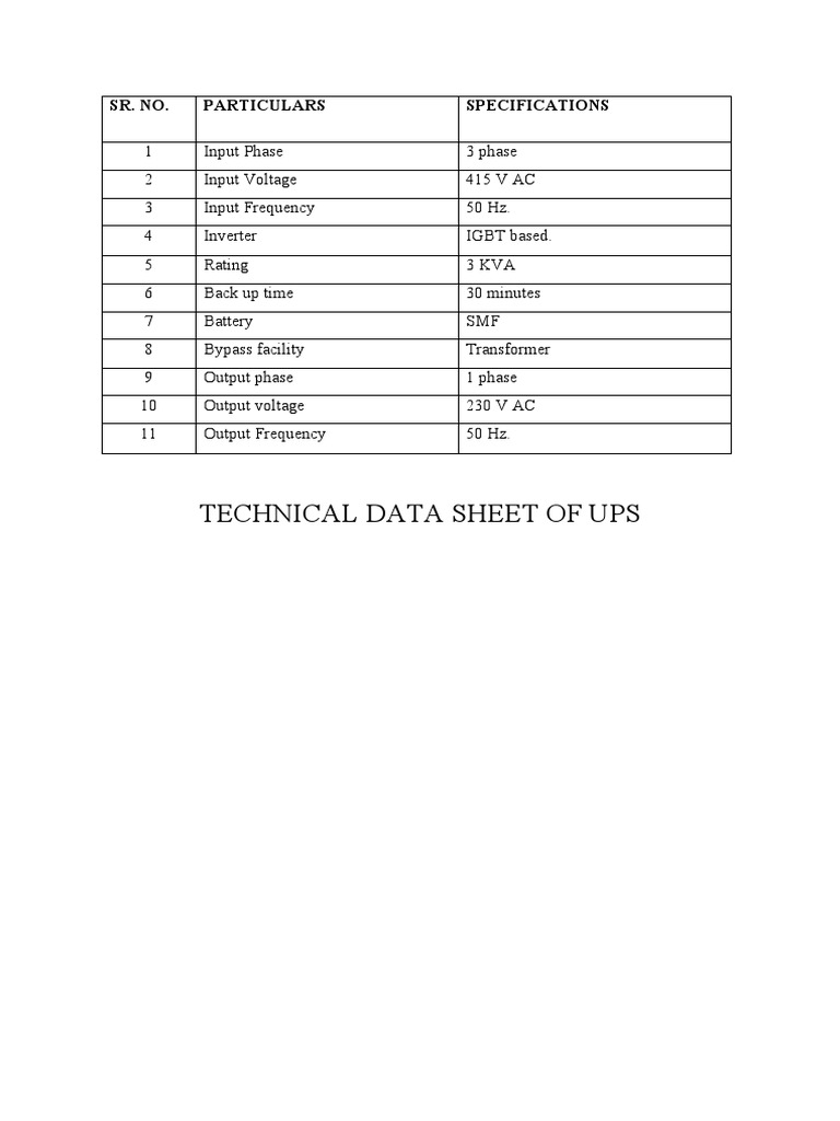 UPS Datasheet | PDF