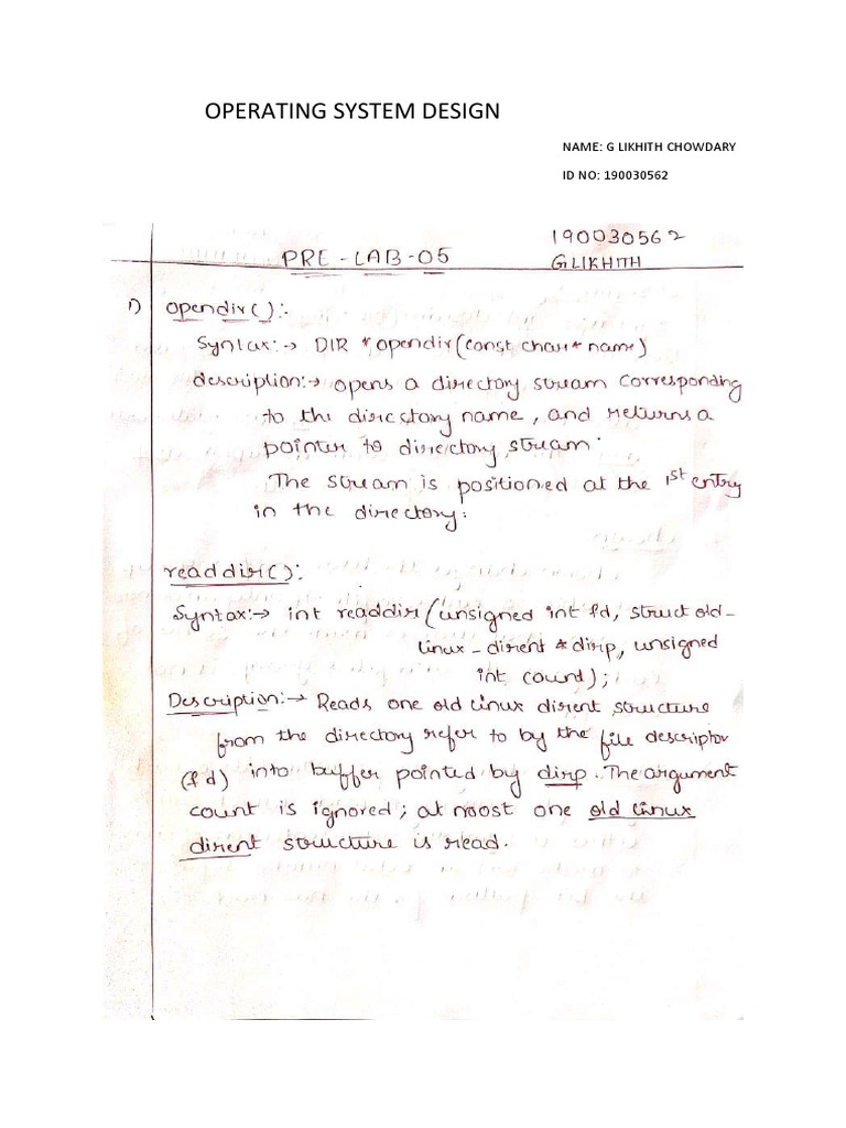 Operating System Design: Name: G Likhith Chowdary ID NO: 190030562 | PDF | Sudo | Computer File