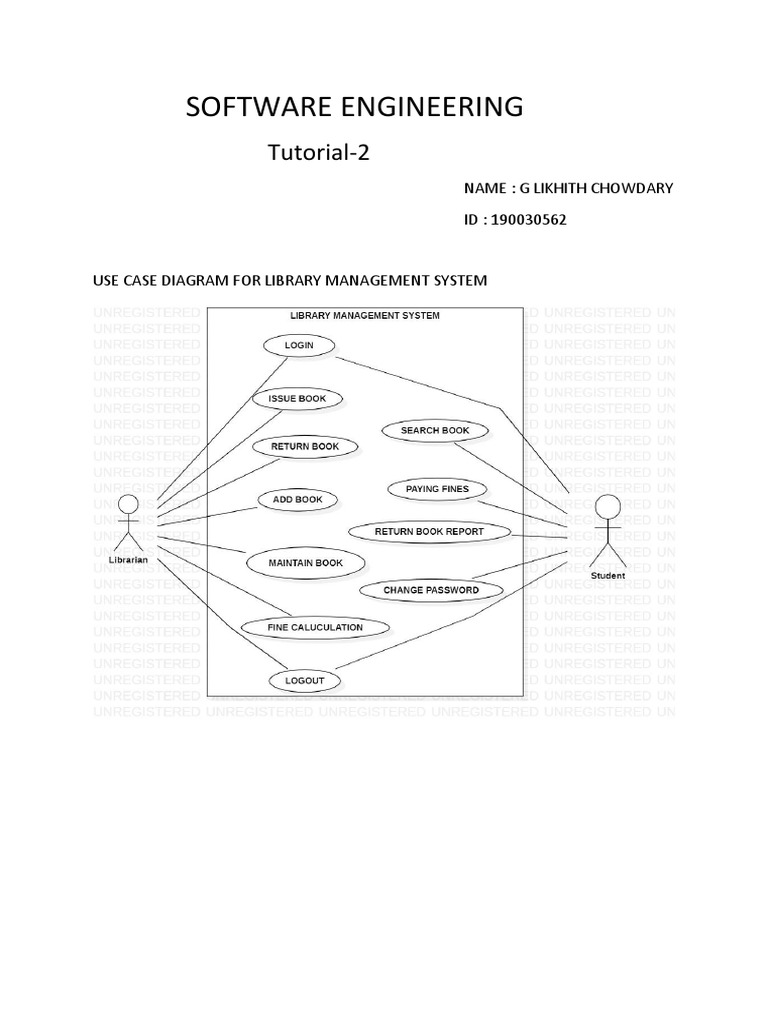 Se - Tut-02 - Uml Diagrams Library Management System PDF | PDF | Computers