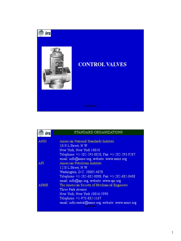 Control Valves: Ansi American National Standards Institute | PDF ...
