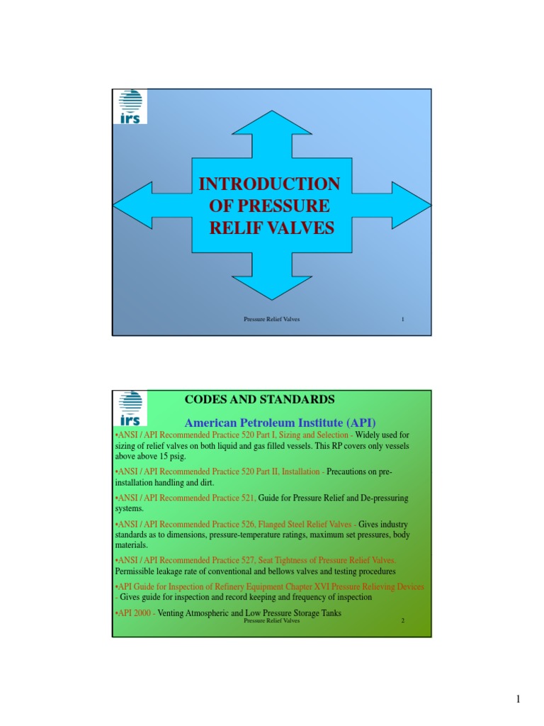 Of Pressure Relif Valves: Codes and Standards | PDF | Valve | Aromaticity