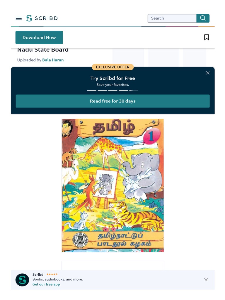 Tamil Book For STD 1 - Tamil Nadu State Board115051 PDF | PDF | Scribd ...