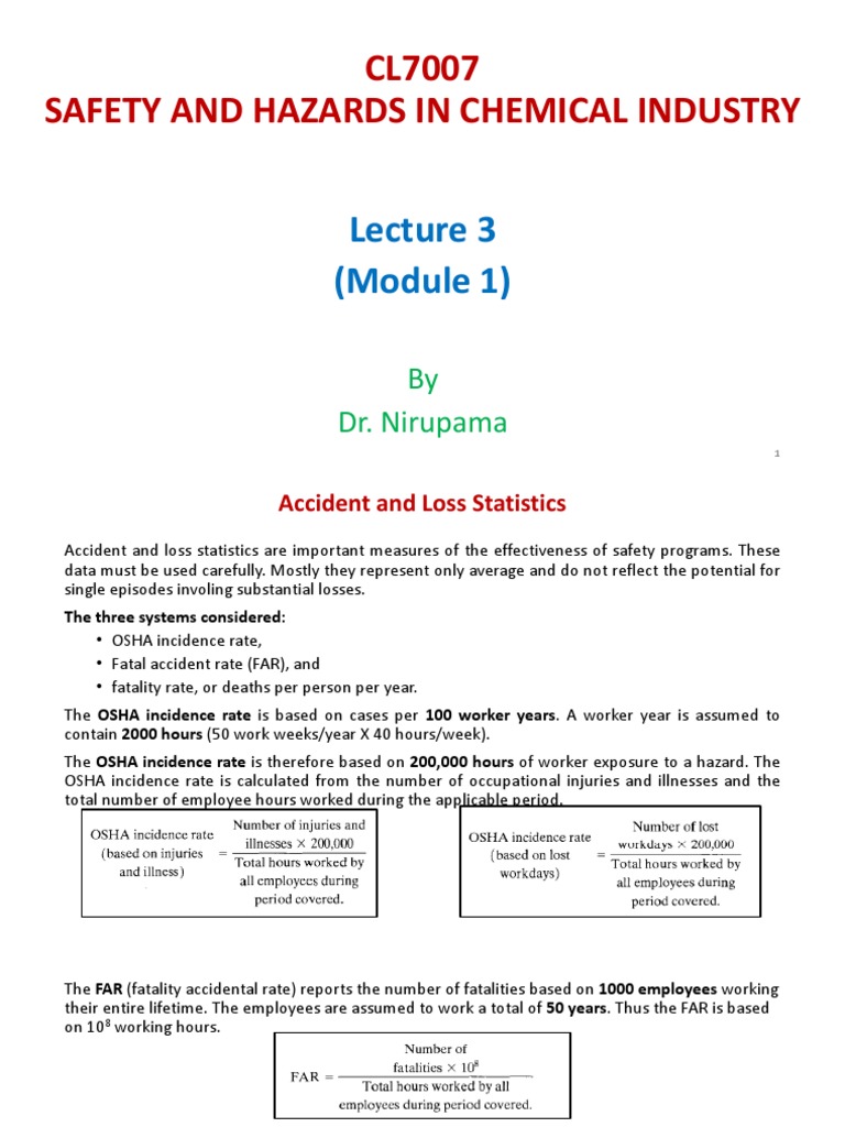 Safety Metrics and Analysis in the Chemical Industry: Calculating ...
