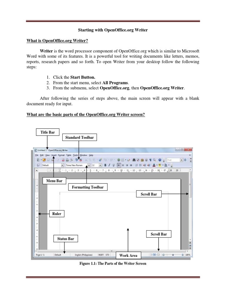 OpenOffice.org Writer, Calc, Impress Guide | PDF | Spreadsheet | Menu ...