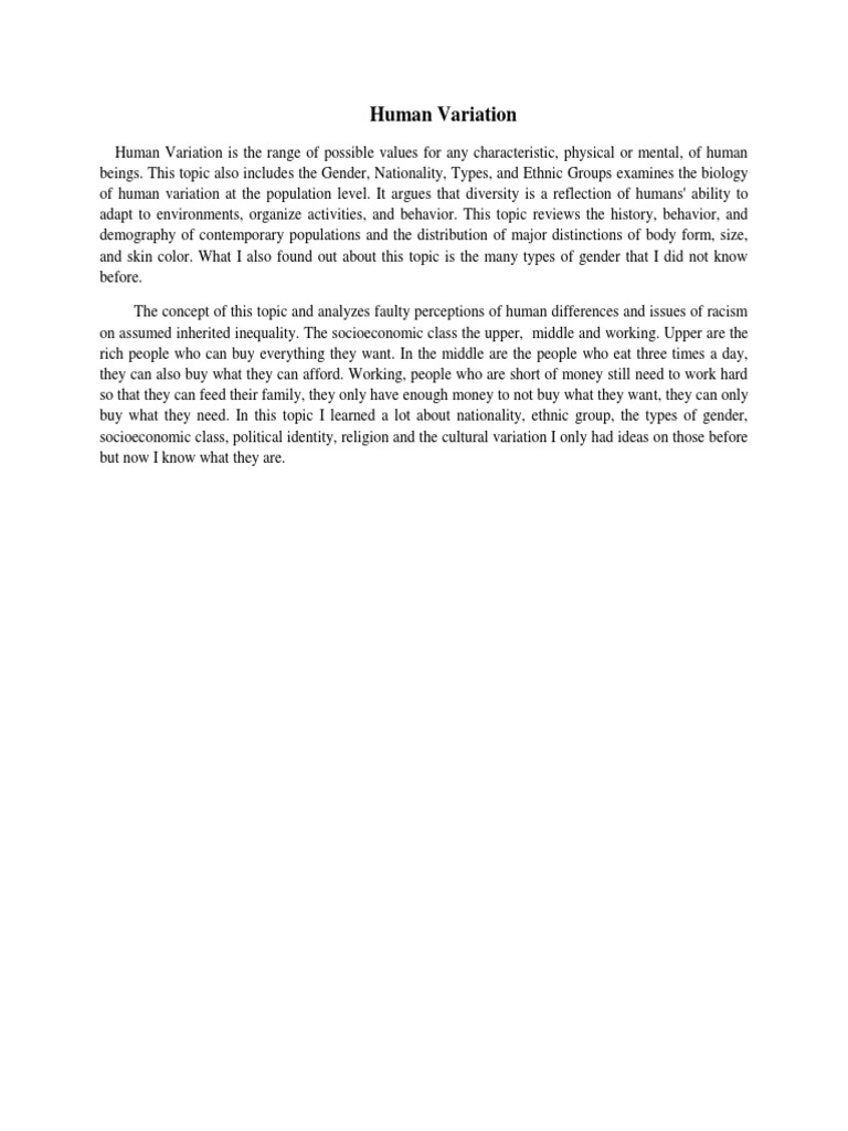 Human Variation PDF | PDF