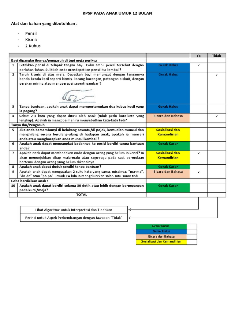 KPSP Pada Anak Umur 12 Bulan | PDF
