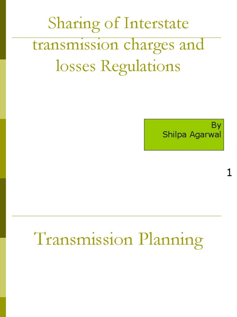 Sharing of Interstate Transmission Charges and Losses Regulations | PDF ...