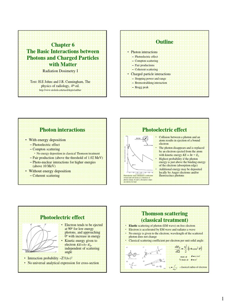 JC Chapter 6 Handout | PDF | Electron | Electronvolt
