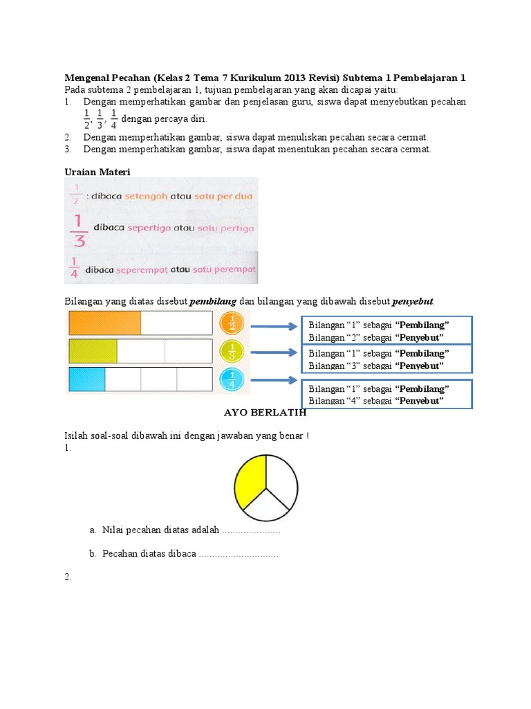 2C - Mengenal Pecahan | PDF