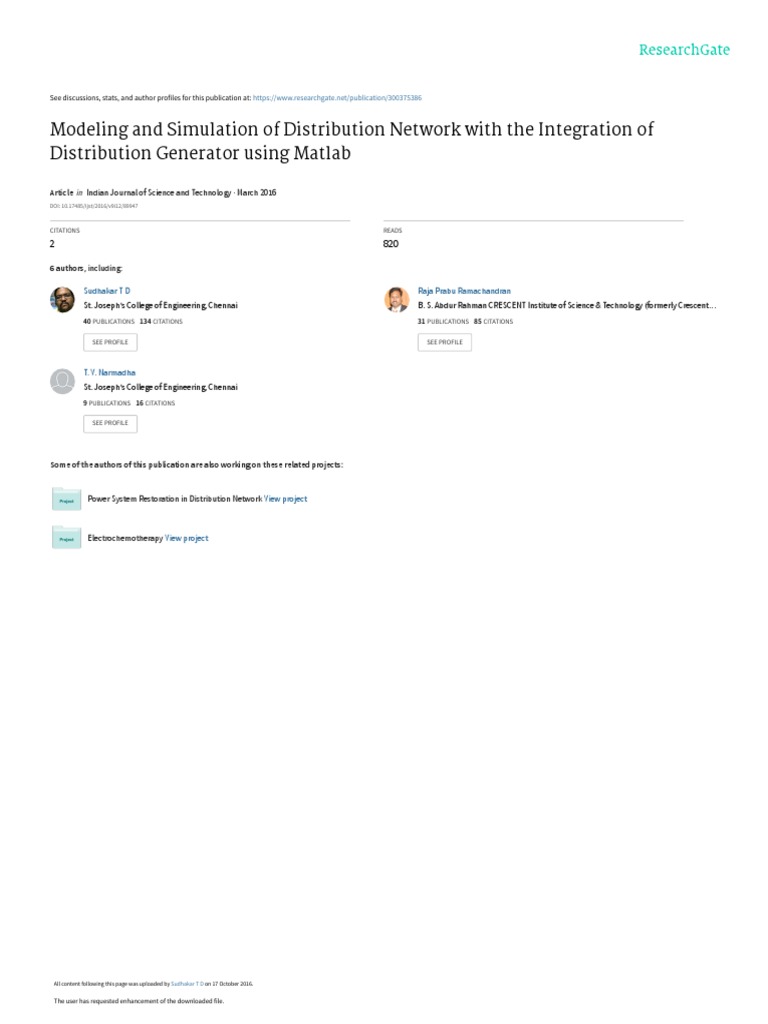 Modeling and Simulation of Distribution Network With The Integration of ...