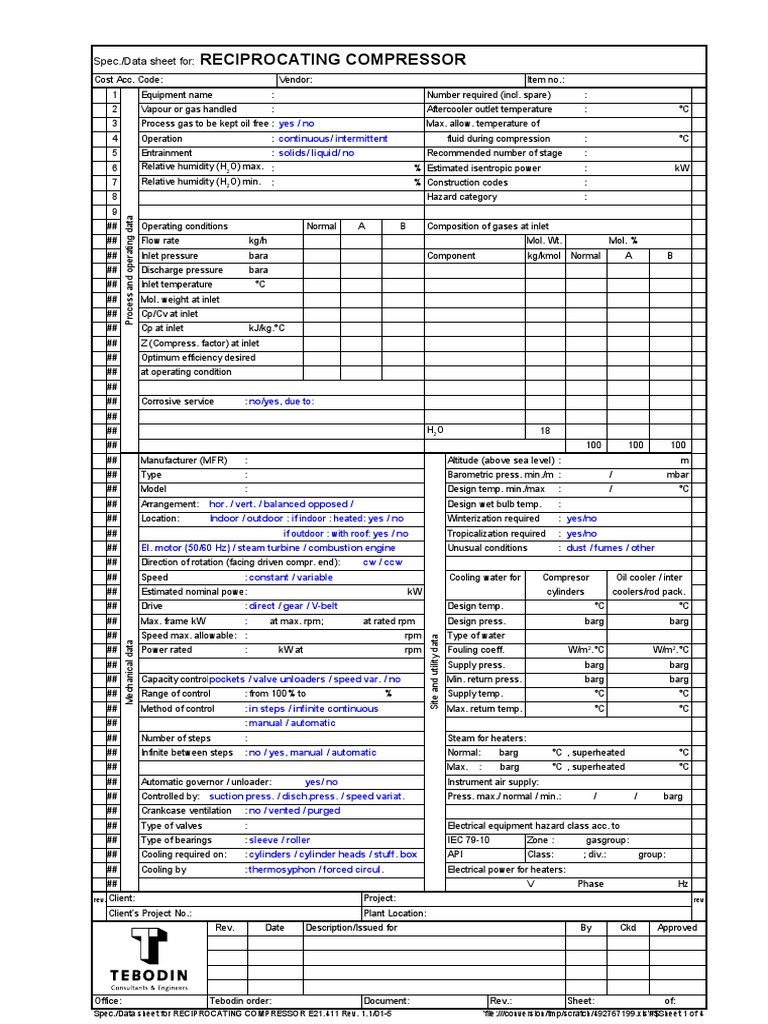 E 21.411 - Reciprocating Compressor | PDF | Lubricant | Piston