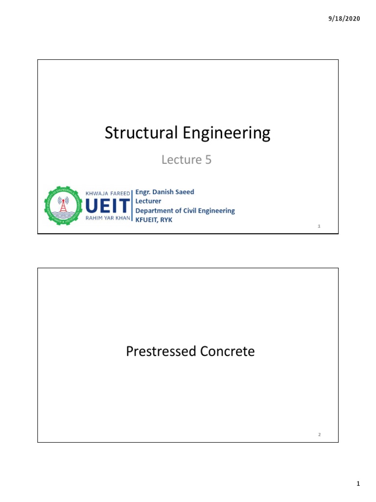 Structural Engineering: Prestressed Concrete | PDF