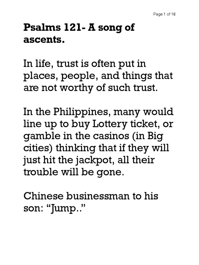 Psalms 121-A Song of Ascents | PDF | Psalms | Bible