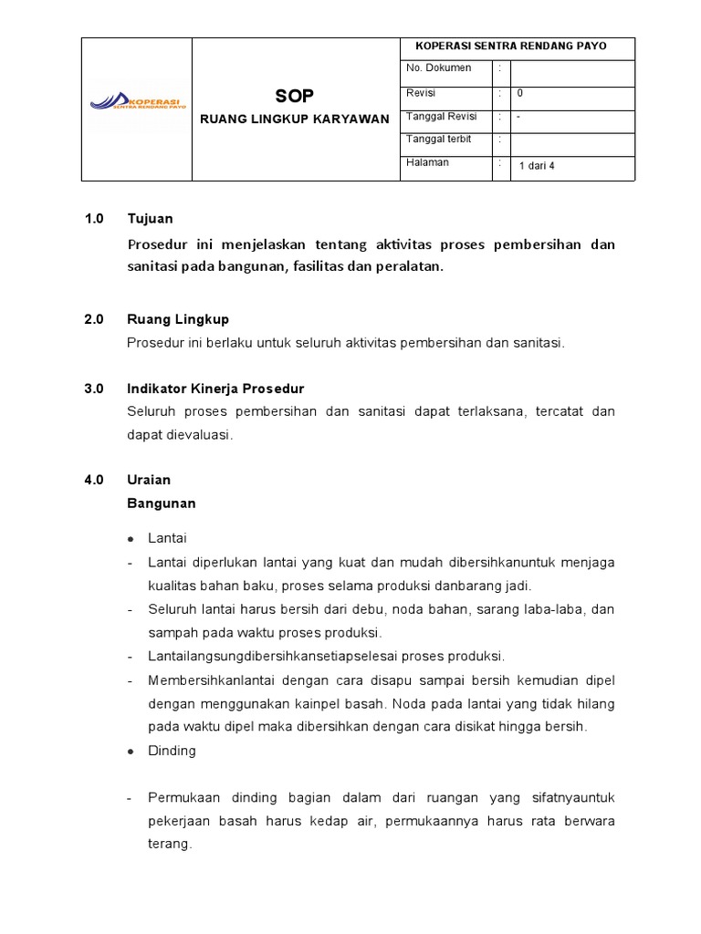 SOP Pemeliharaan Bangunan Fasilitas | PDF