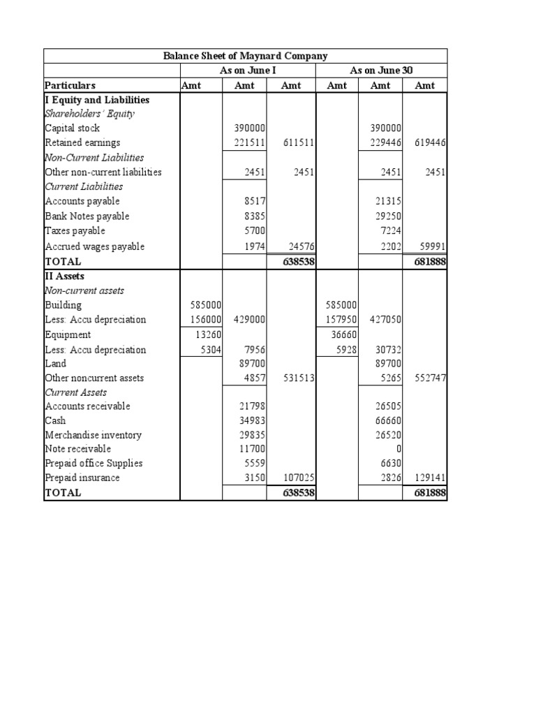 Maynard Case | PDF | Equity (Finance) | Balance Sheet