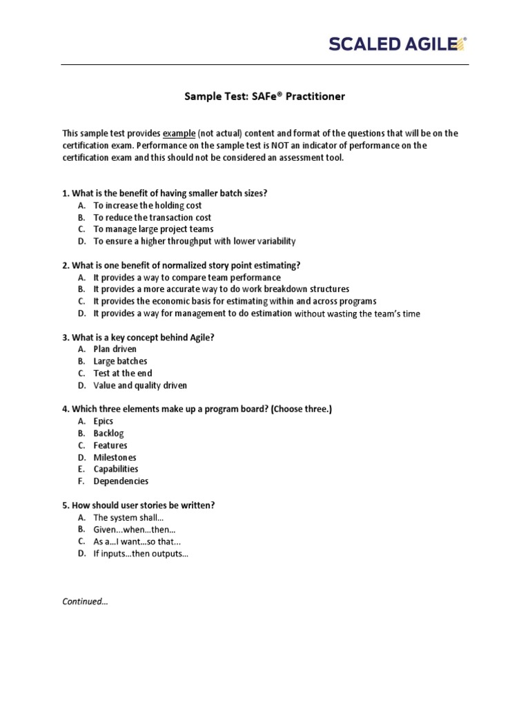 Sample Test: Safe® Practitioner | PDF