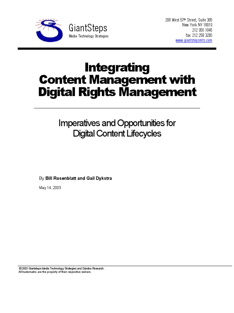 Integrating Content Management With Digital Rights Management | PDF ...