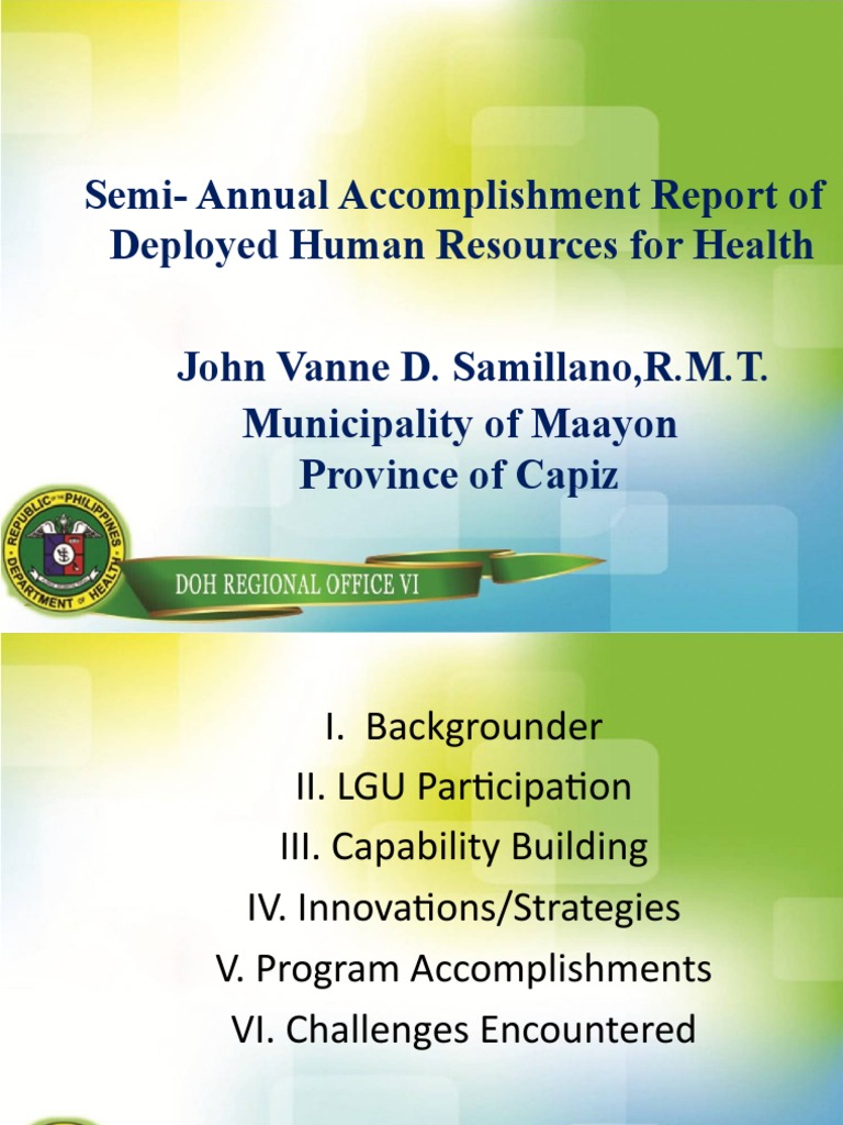 Semi-Annual HRH Accomplishment Report | PDF | Health Sciences | Medicine