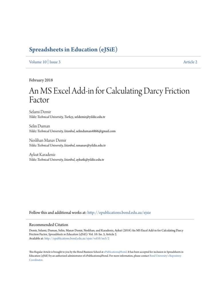 Friction Factor | PDF | Microsoft Excel | Fluid Mechanics