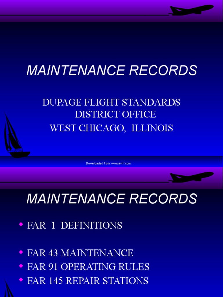 Aircraft Maintenance Records Guide | PDF | Aviation | Aerospace