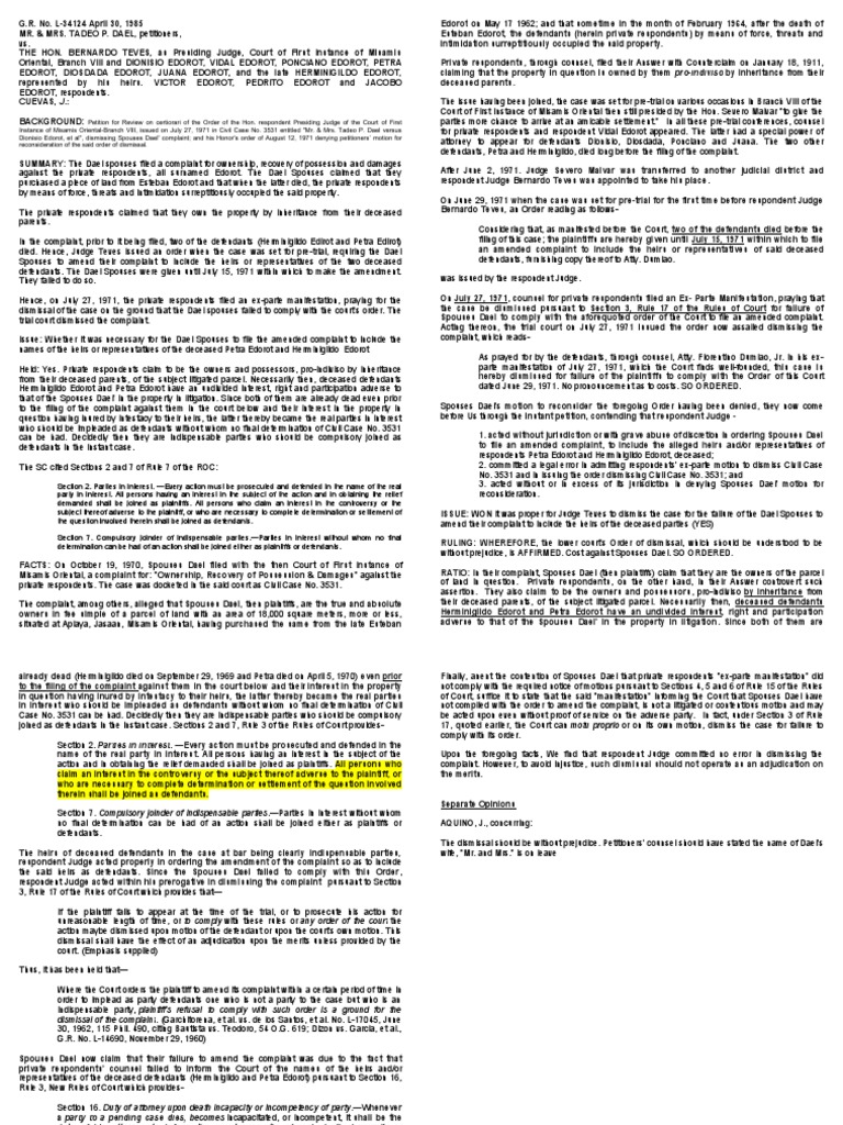 Dael V Teves | PDF | Lawsuit | Complaint