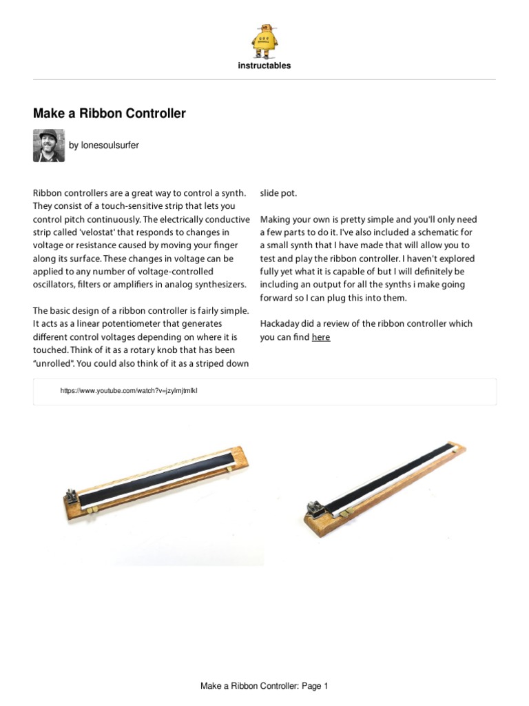 DIY Ribbon Controller for Synths | PDF | Electronics | Electrical ...